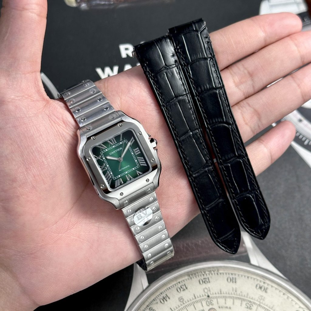 Đồng Hồ Cartier Santos De Cartier WSSA0061 Nữ Mặt Xanh Lá 35mm - DWatch ...