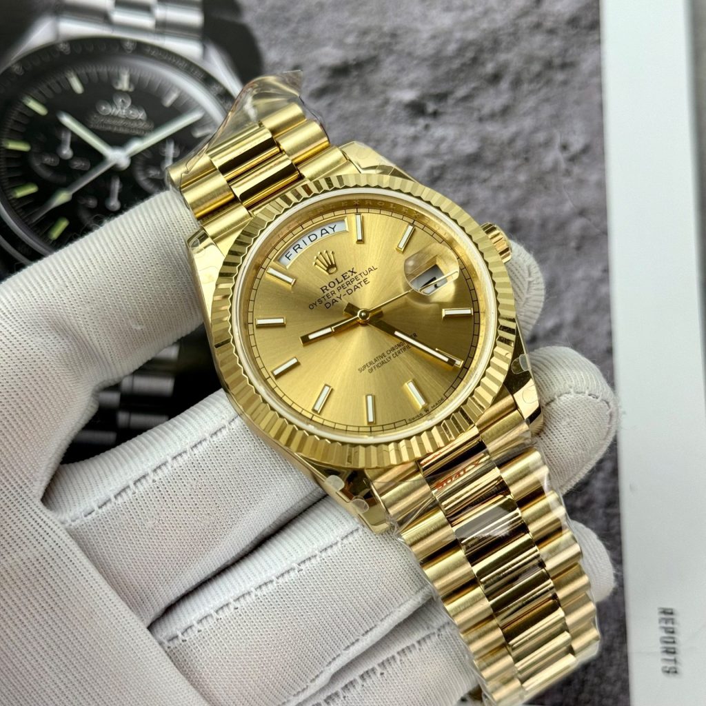 Đồng Hồ Rolex Day-Date Chế Tác Màu Vàng Champagne Nhà Máy GM V3 40mm - DWatch Luxury
